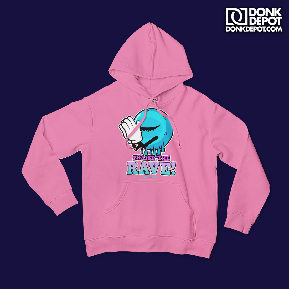 Lets Ave It Praise The Rave Front Logo Unisex Hoodie (Pink) – Donk Depot